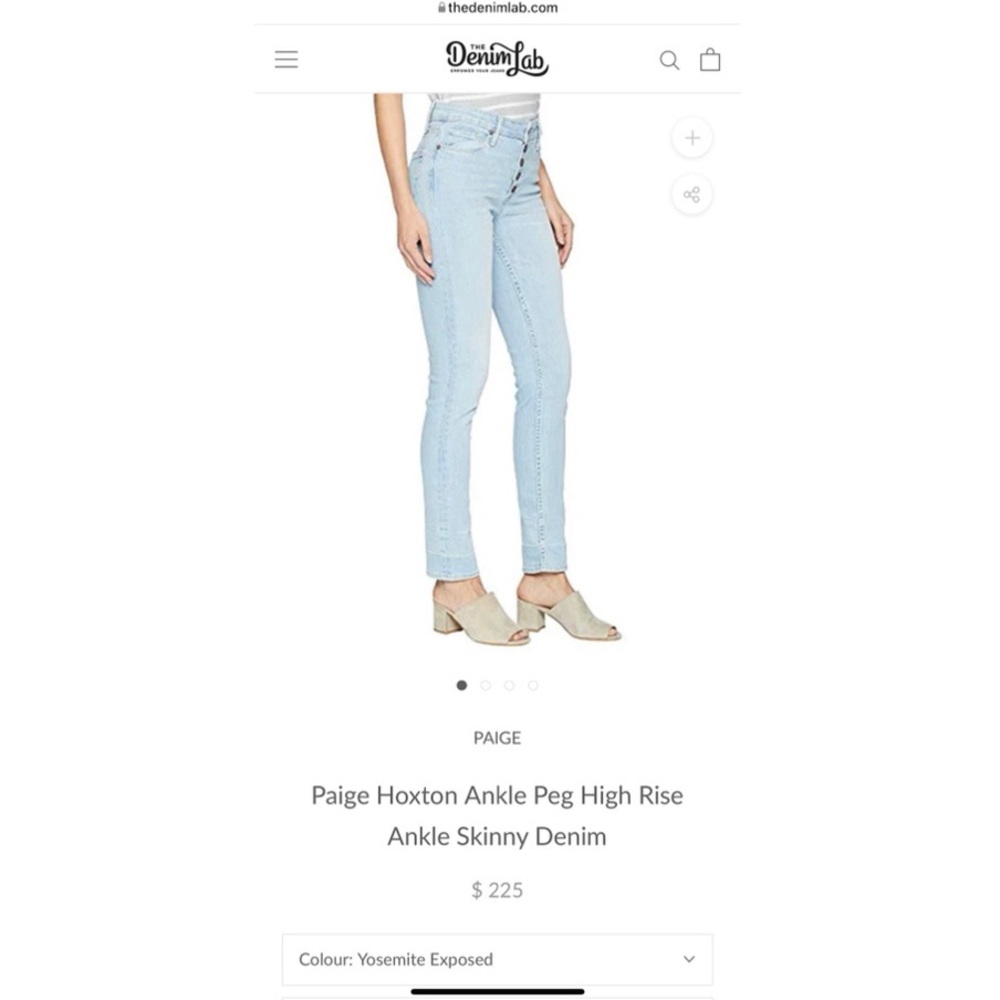 Paige Hoxton Ankle Peg High Rise Ankle Skinny Denim -… - Gem